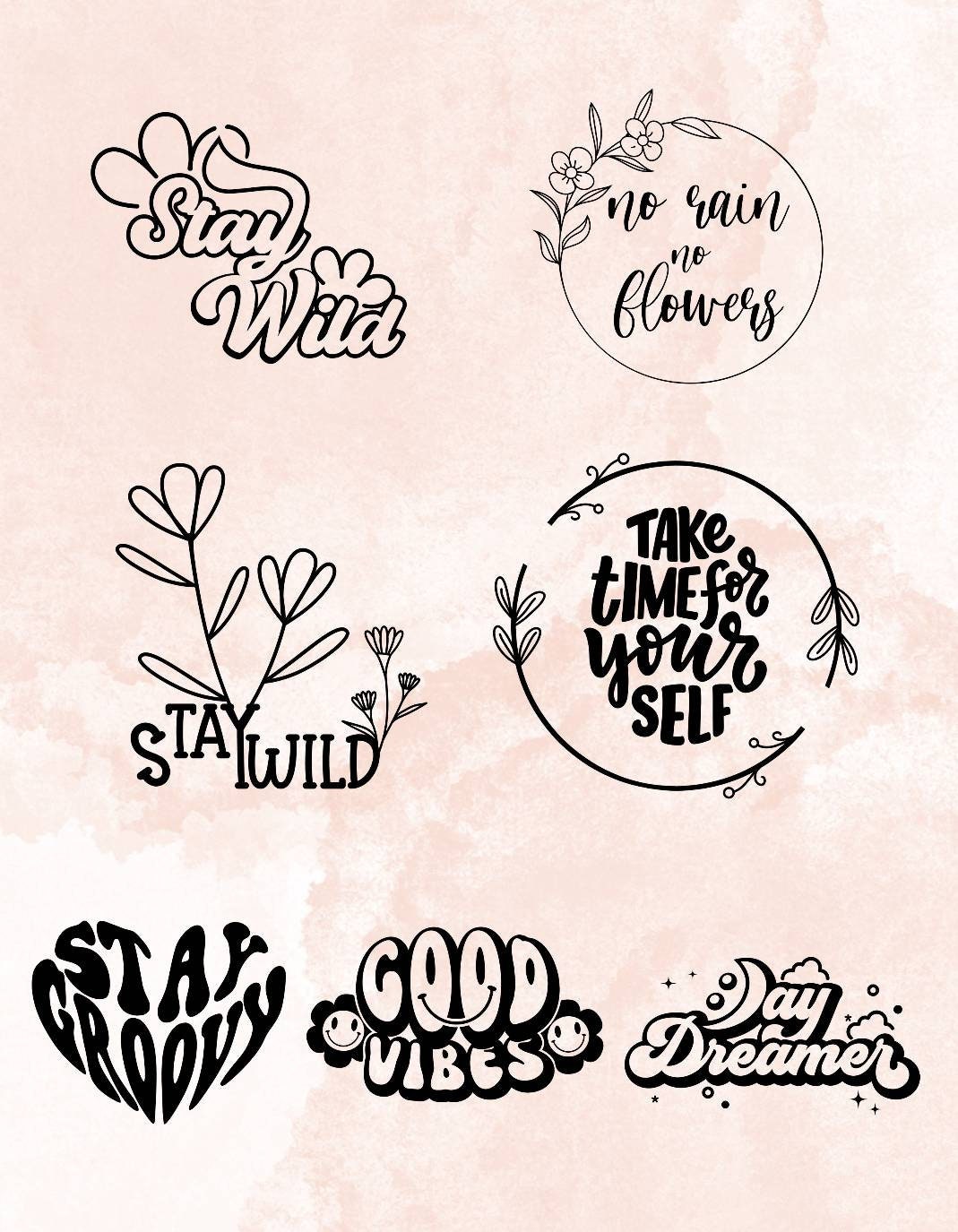 Stay Wild Svg Bundle Boho Svg Wildflower Svg Png No Rain No - Etsy