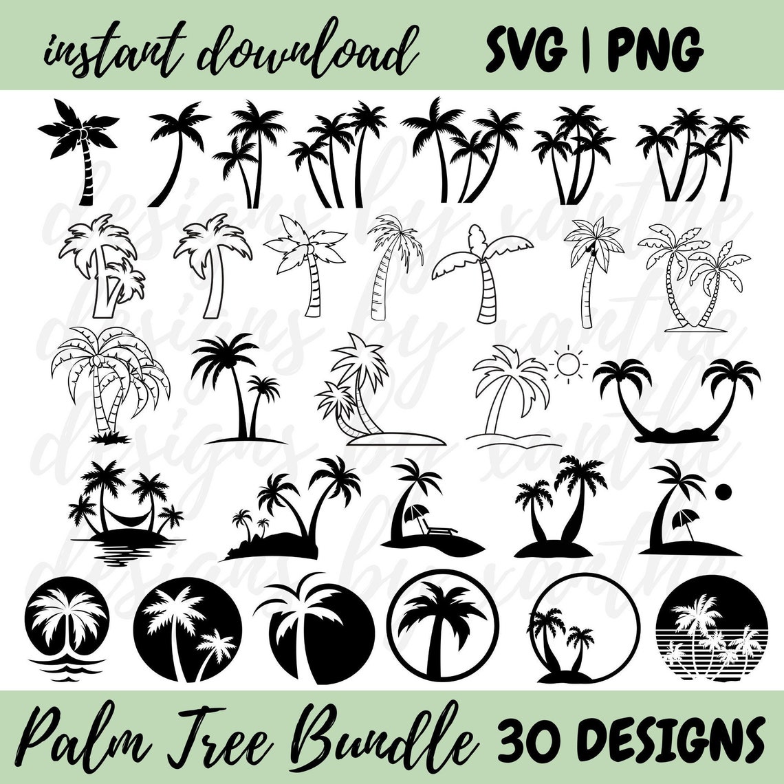 Palm Trees Svg Bundle Palm Tree SVG Palm Tree Clipart Tropical SVG Palm Tree Png Bundle Summer ...