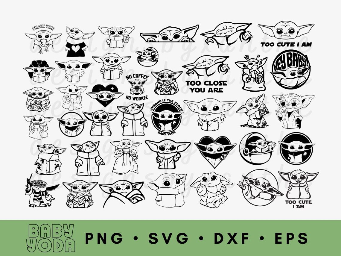 Cute Baby Y-oda SVG Bundle, Alien Space Creature Cut Files, Cute Baby Y ...