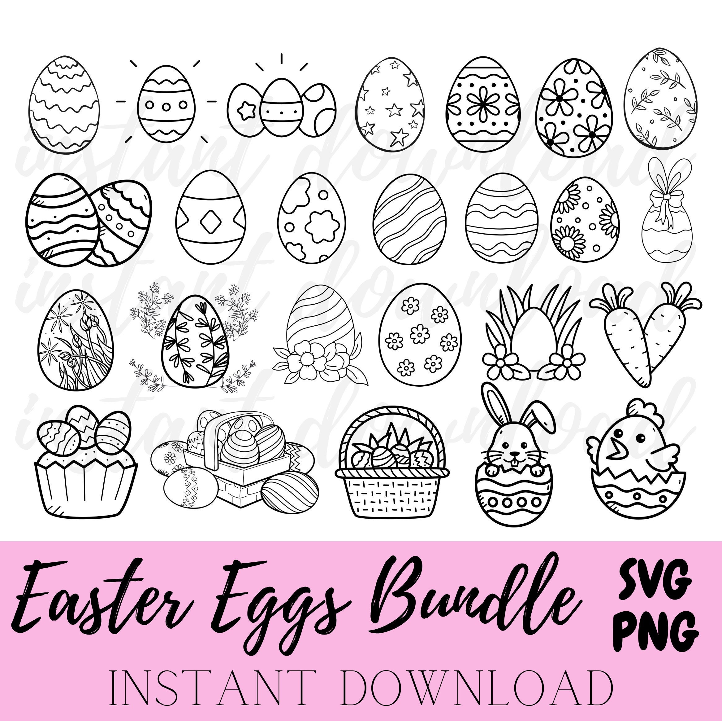 Easter Eggs SVG Bundle | Easter Eggs Svg | Easter Bunny Svg | Happy ...