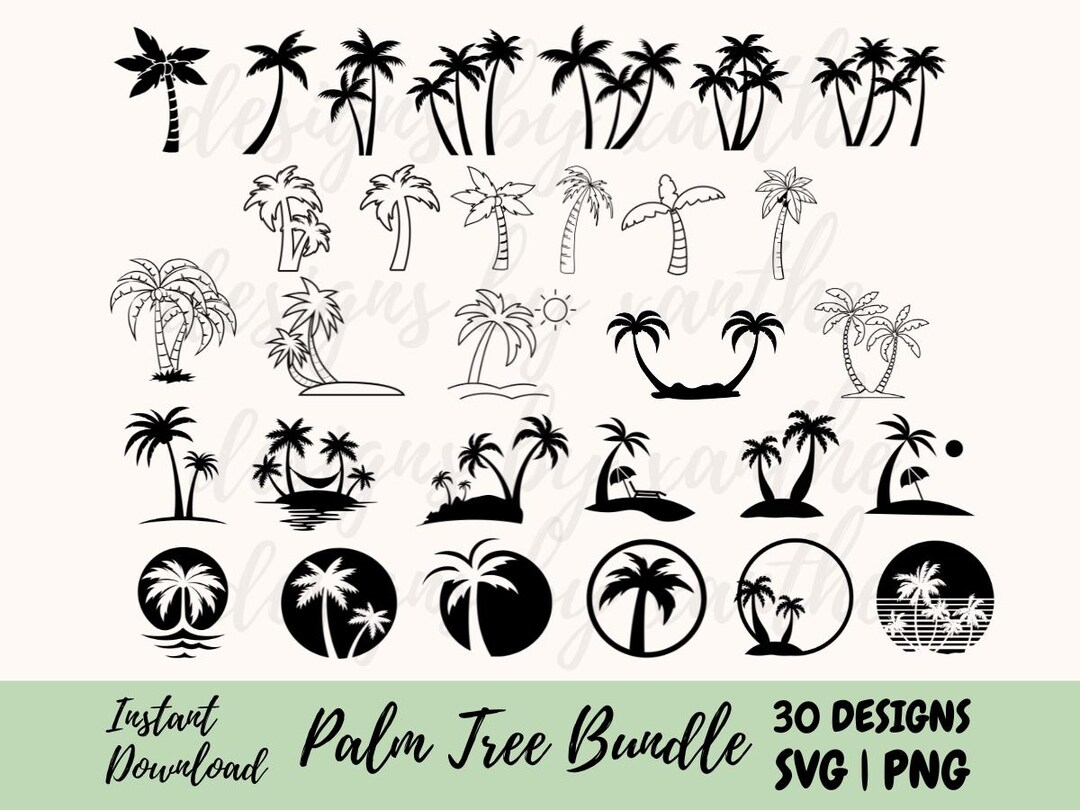 Más de 30 archivos SVG de palmeras, palmeras SVG, clipart de palmera ...