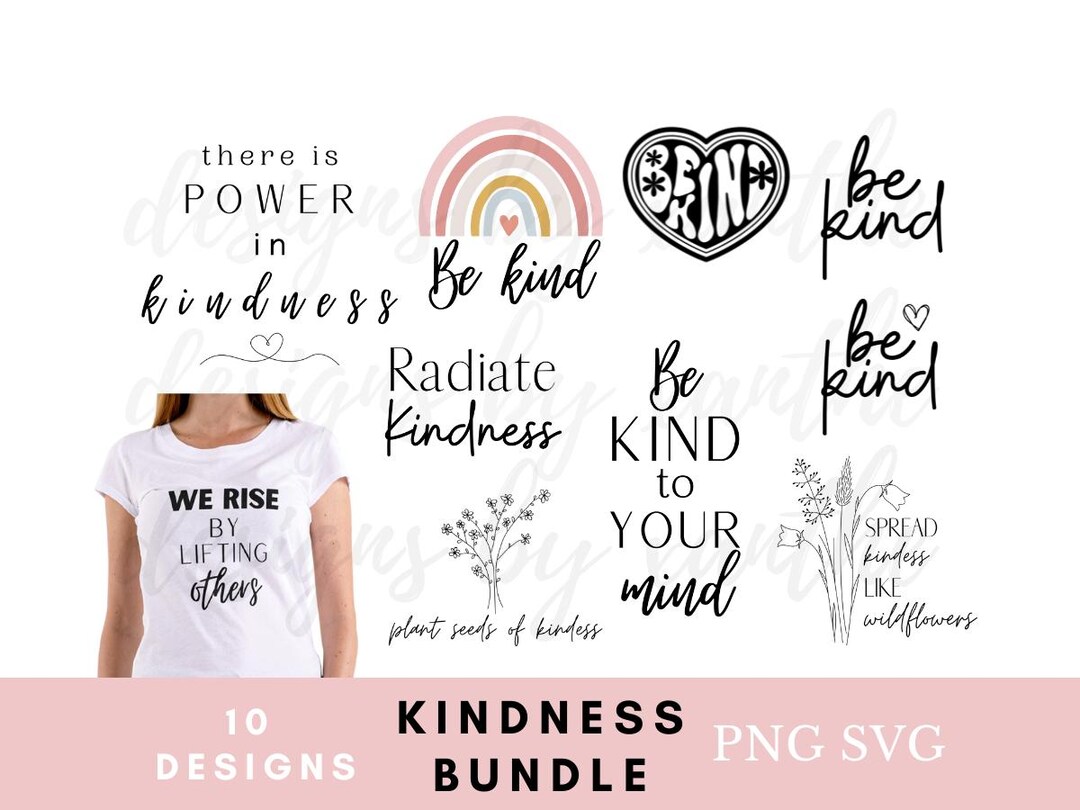 Kindness Quotes SVG Bundle, Inspirational Positive Sayings SVG Files ...