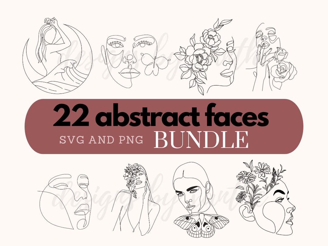 Abstract Faces SVG Bundle, Boho Svg Bundle, Boho Abstract Svg ...