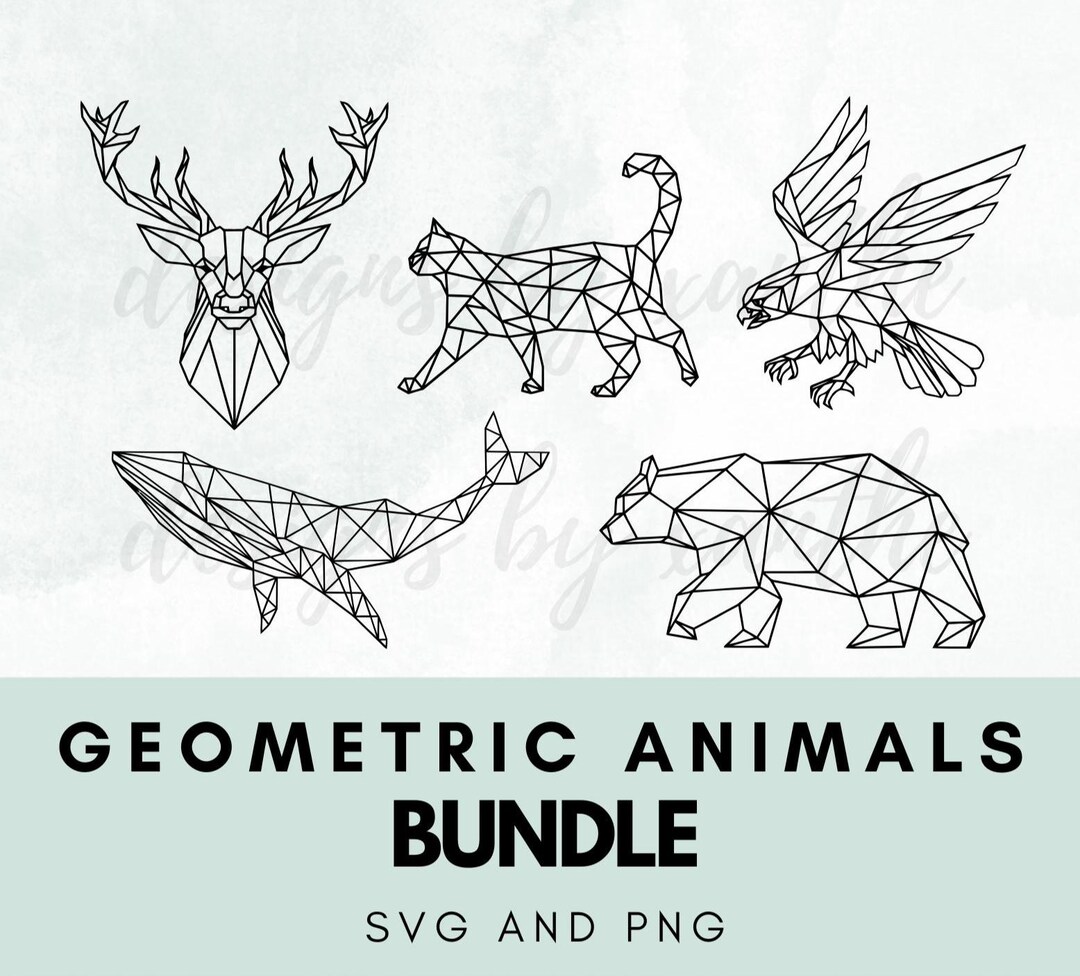 Geometric Animal SVG Bundle, Geometric Art Svg Png, Animal Svg Files ...