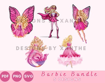 Princess PNG, Princess SVG, Barbi Svg, Barbi PNG Bundle, Princess Barbi ...
