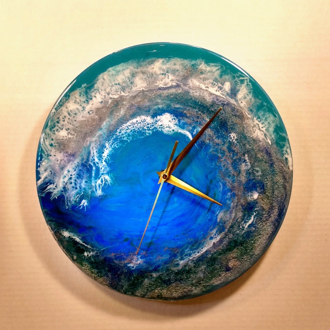 Epoxy Resin Ocean Clock Resin Ocean Wave Unique Modern Decor Gifts