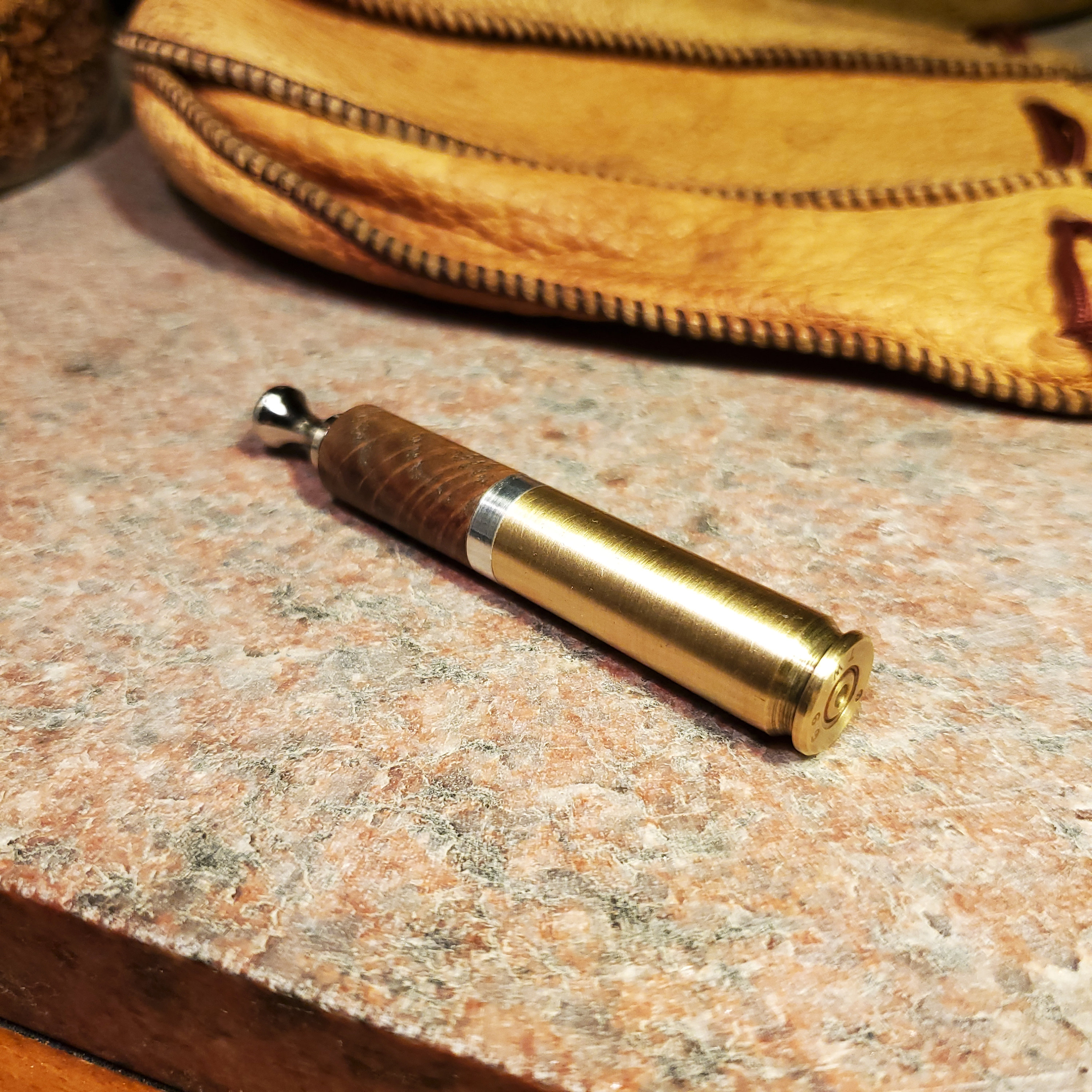 Bullet Casing Pipe Tamper with Tool and White Nacre Acrylic Spacer ...