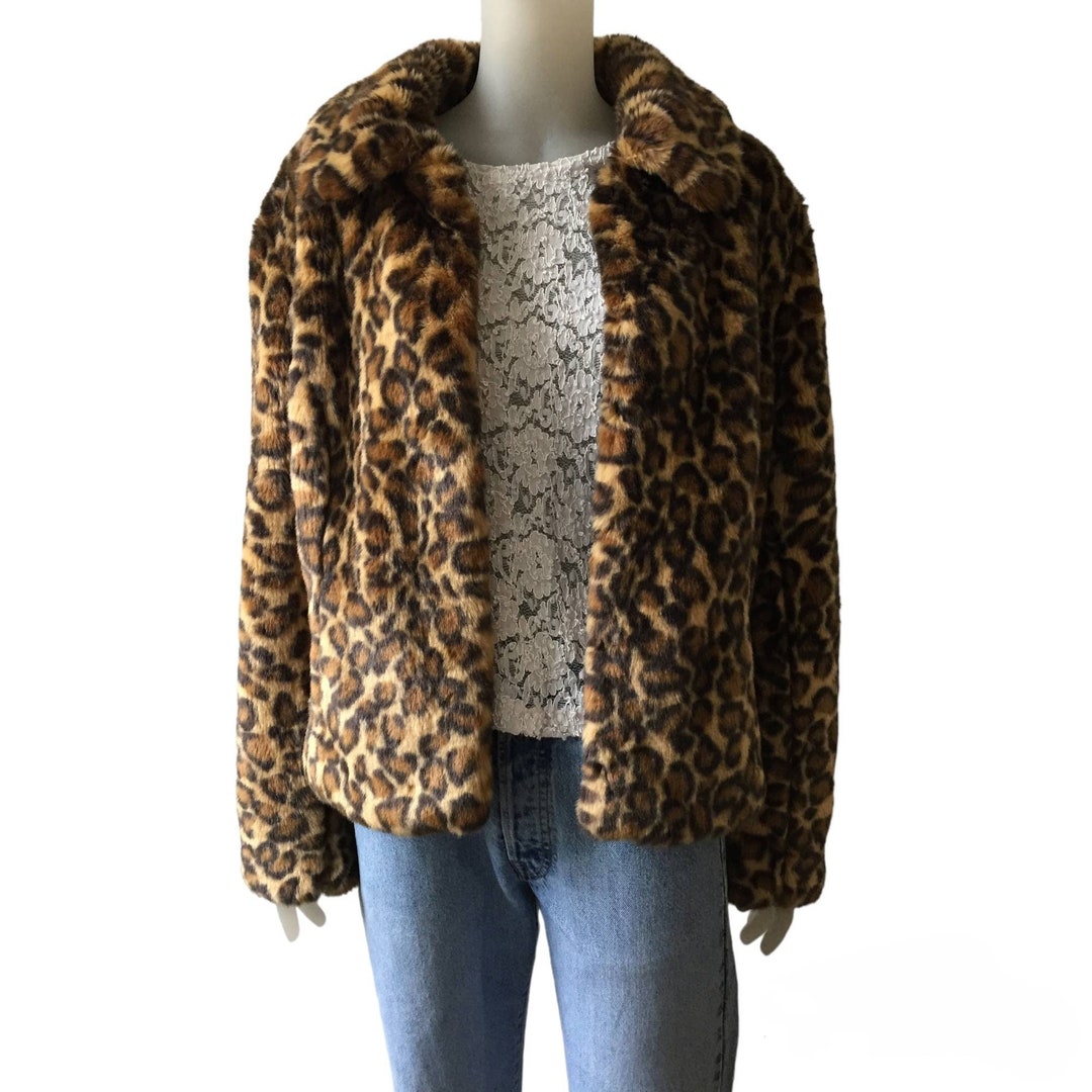 Vintage Soft Warm Fluffy Leopard Print Jacket - Etsy