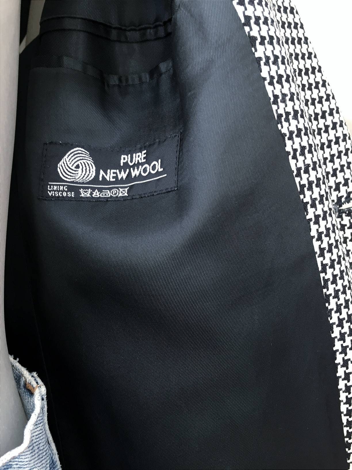 1990s Vintage Houndstooth Pattern Suit Jacket - Etsy