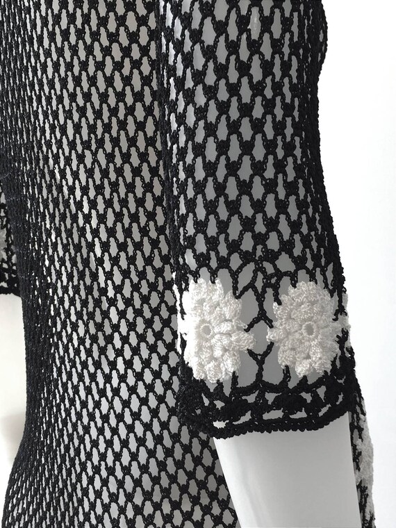 1990s vintage crocheted net sweater top - Gem