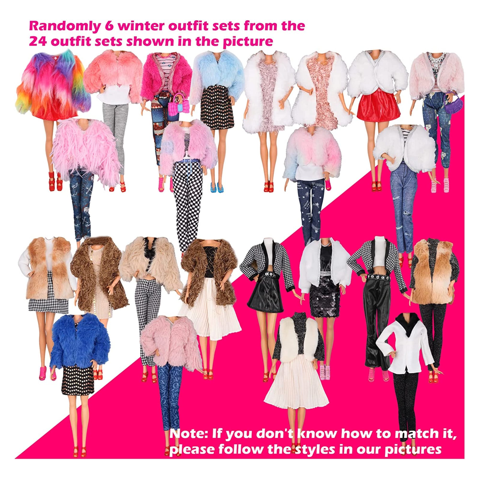 Barbie Doll Winter Coat Clothes Accessories, Doll Shoes Fashion Coat ...