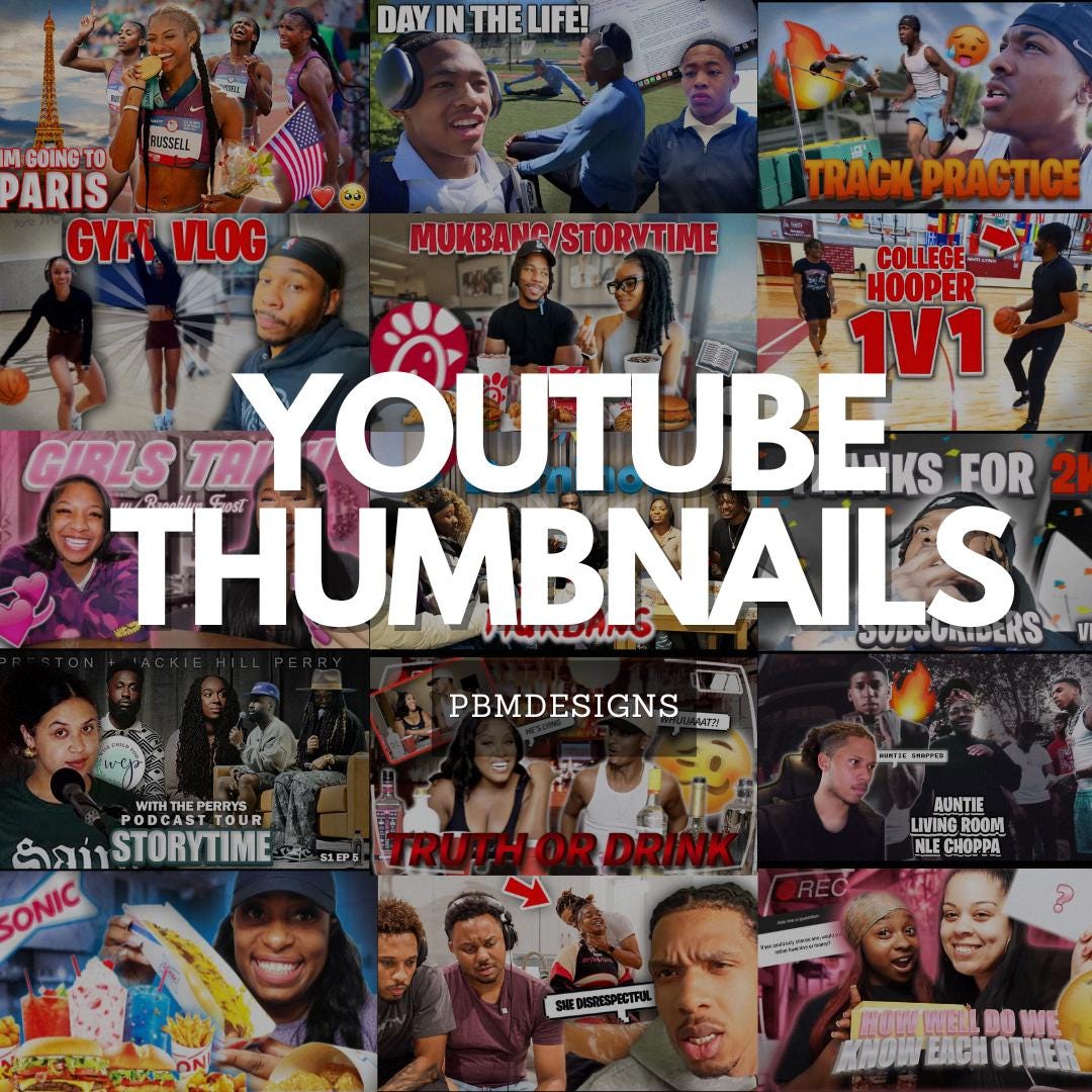 Custom Youtube Thumbnail Designs - Etsy