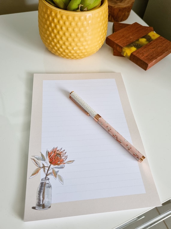 A5 Notepad Protea Lined Paper Desk Pad Writing Pad - Etsy Australia