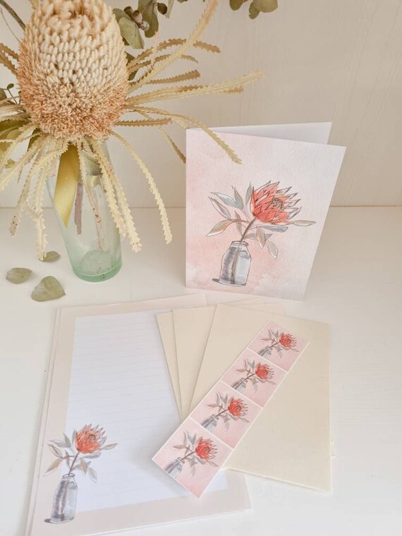 Stationery Set Letter Writing Set Letter Kit A5 Protea - Etsy