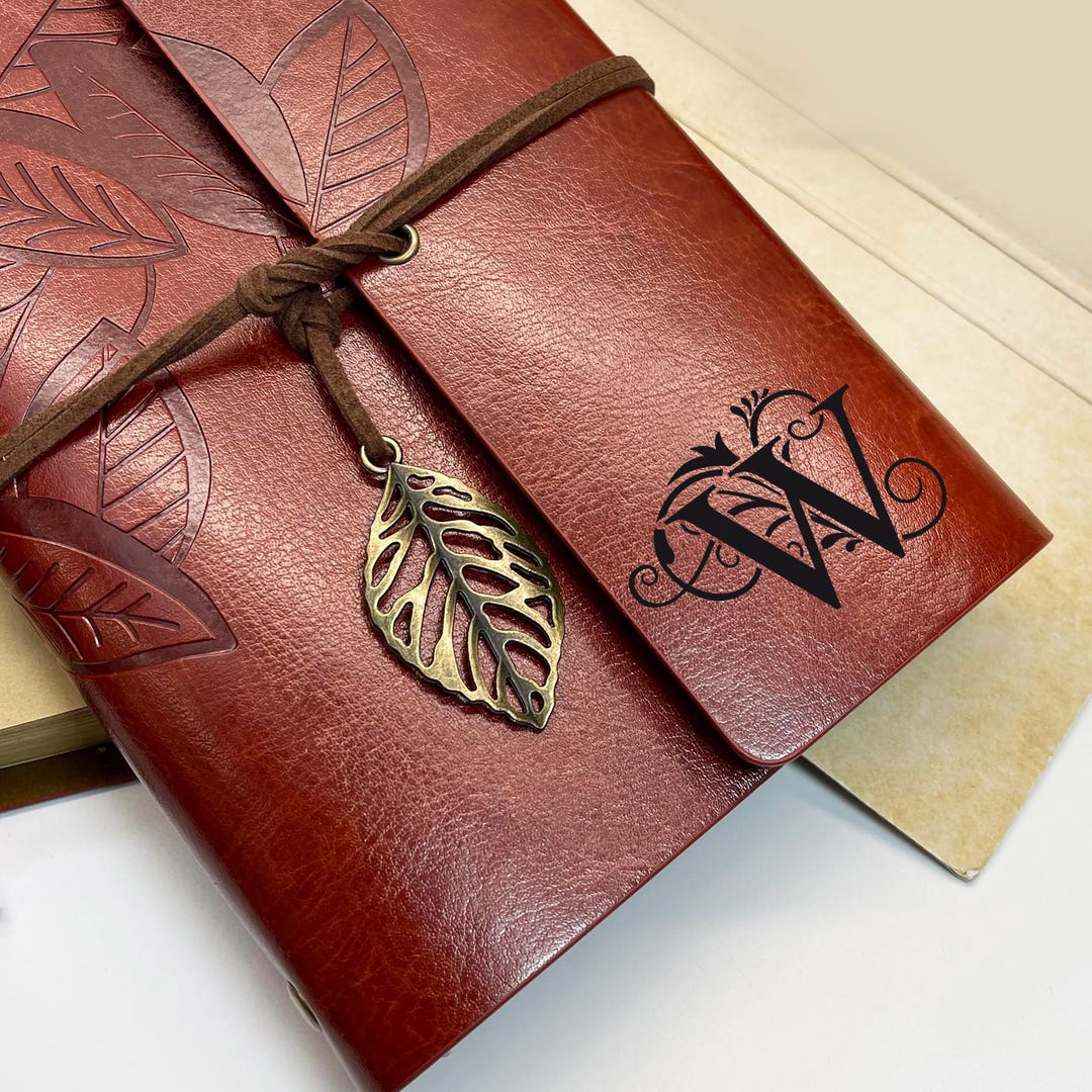 Personalized Leather Journal: Vintage Travel Notebook, Custom Engraved ...