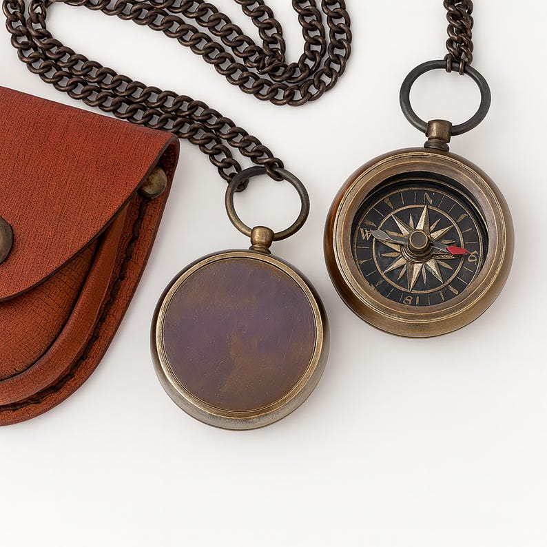 Personalized Compass Necklace – Brass Compass Pendant Gift for ...