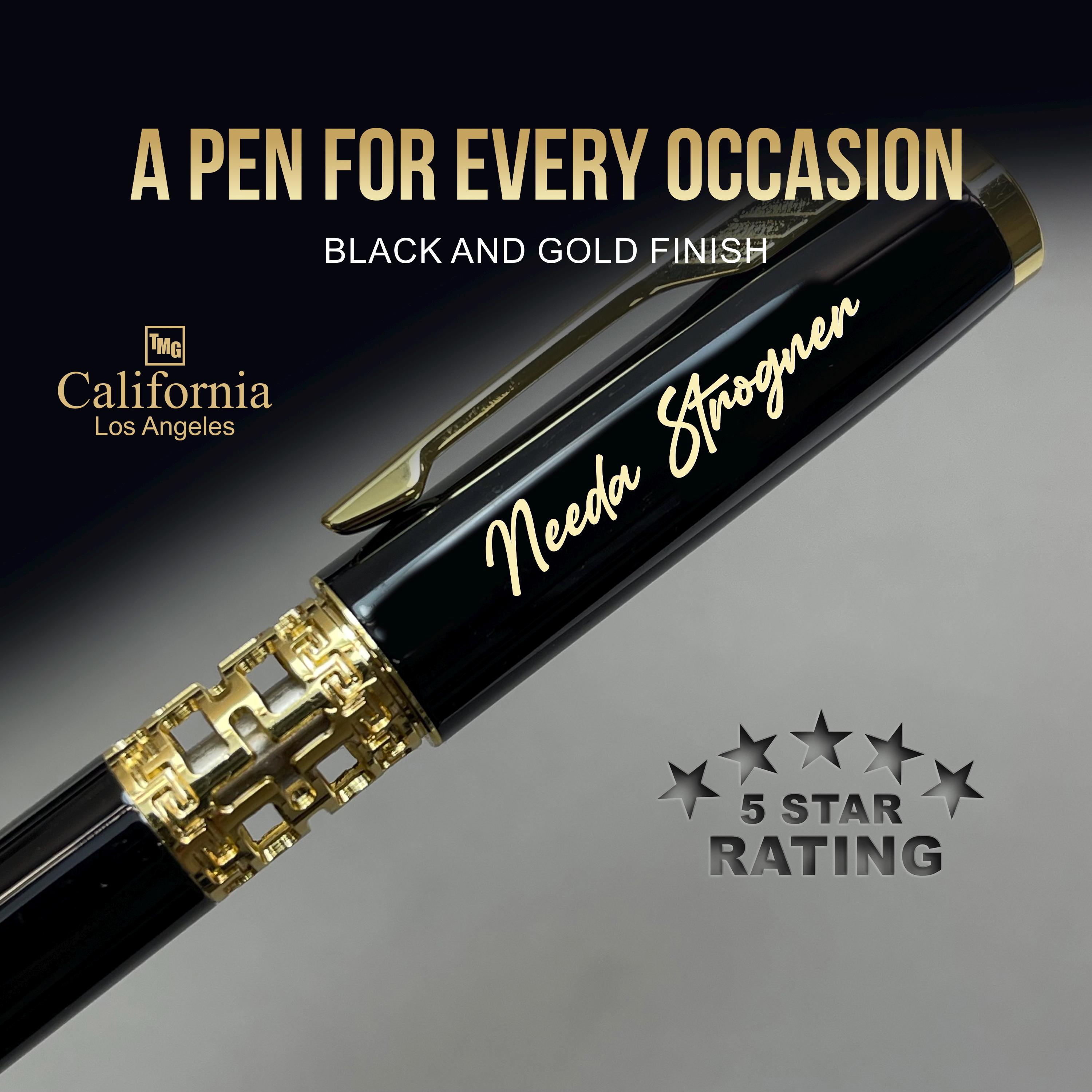 Engraved Black Lacquer Pen | Personalized Executive Pen With Gift Box ...