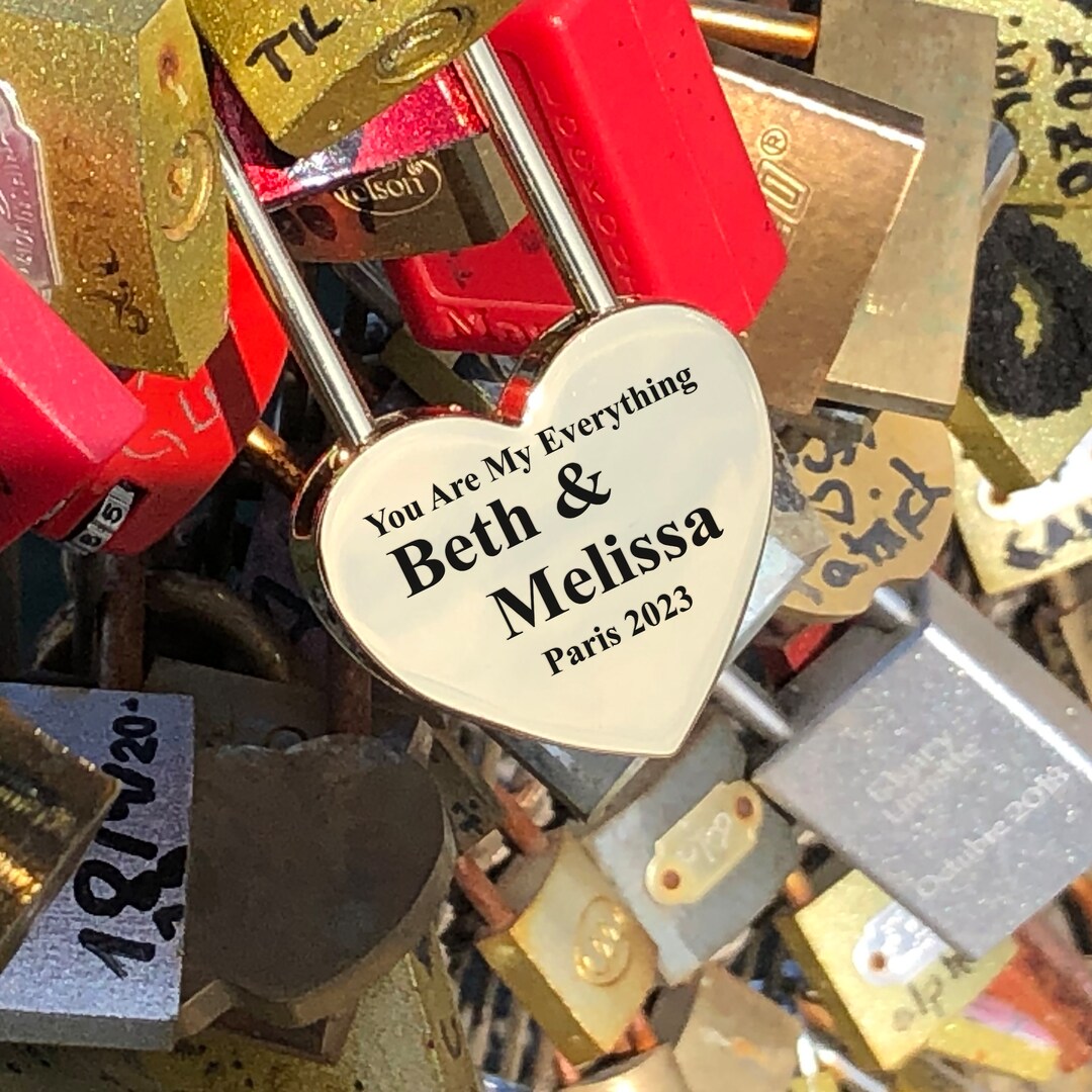 Gold Love Lock Anniversary Gift Personalized Large Padlock Wedding Love ...