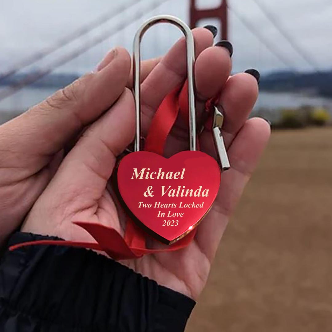 Engraved Red Love Lock Personalized Wedding Date Padlock, Custom Love ...