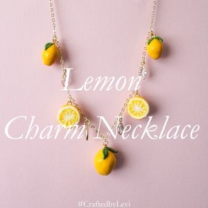 Lemon Charms Polymer Clay Necklace | Crafted by Levi | Mini Lemon ...