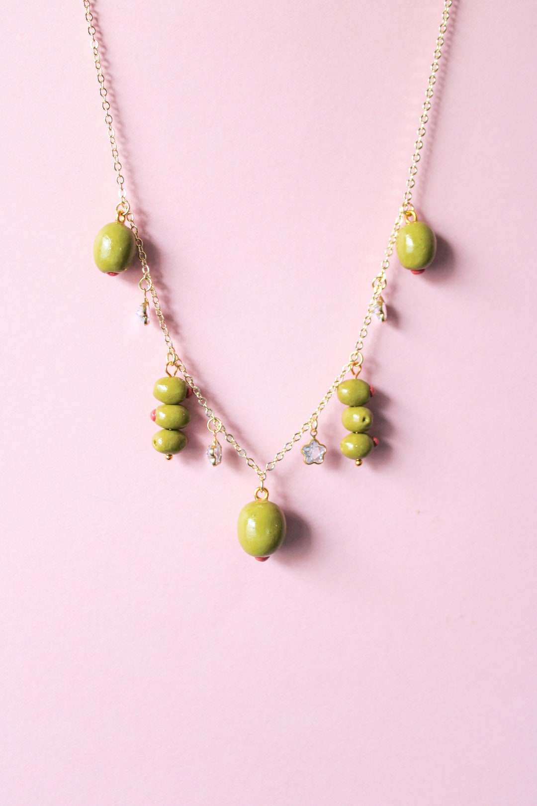 Polymer Clay Olive Charm Necklace - Etsy