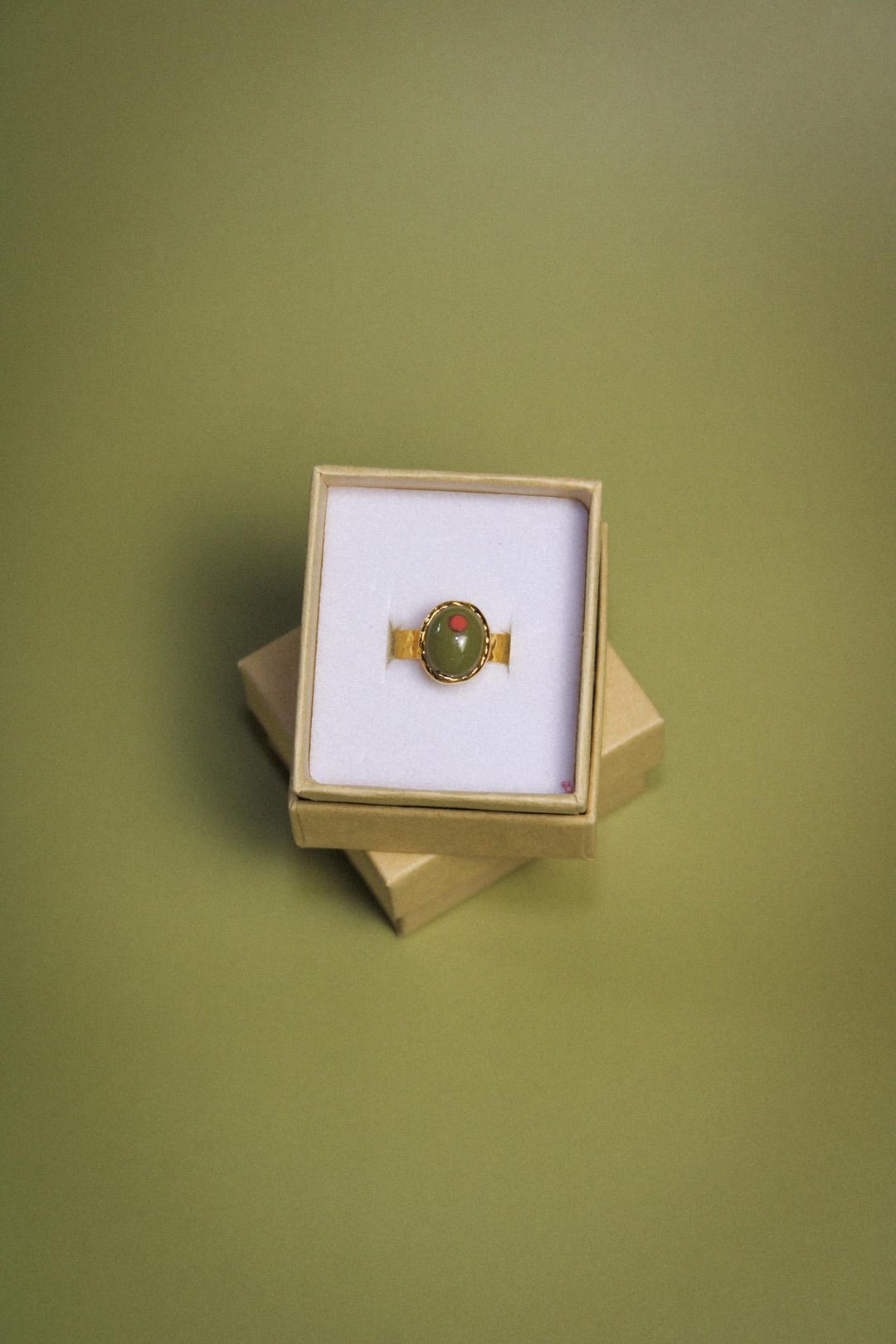 Olive Polymer Clay Ring | Adjustable - Etsy