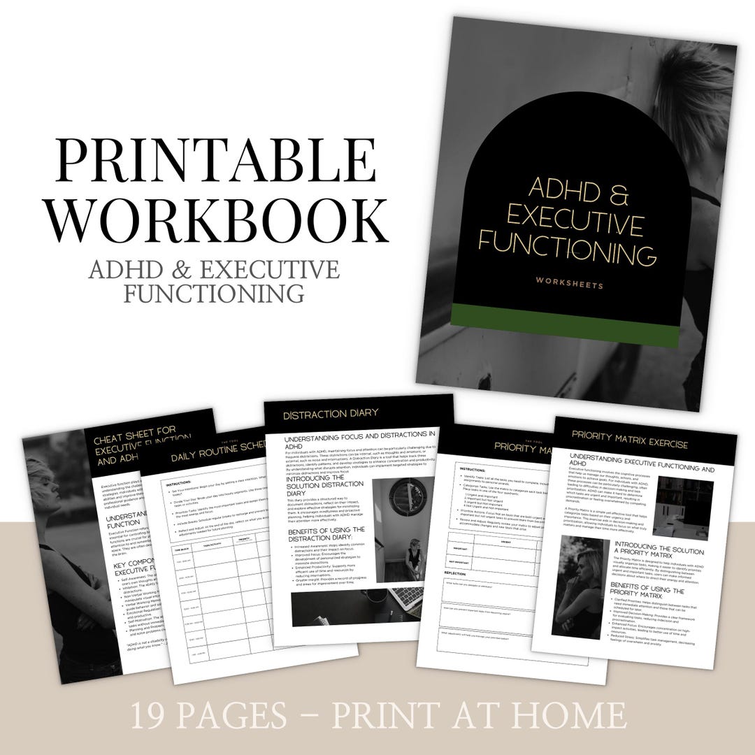 ADHD and Executive Function Worksheets: Simple Design With Women in ...