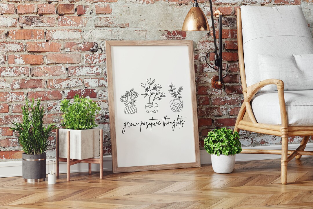 Motivational, Inspirational Wall Decor | Grow Positive Thoughts | Plant ...