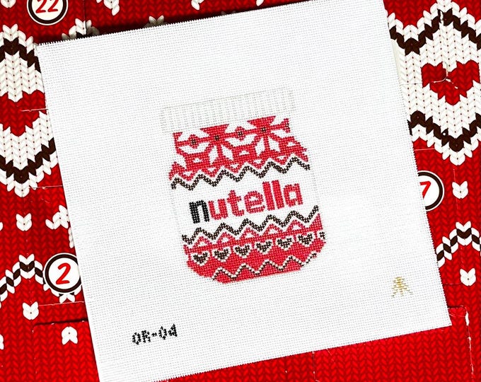 Nutella Holiday Jar Hand-painted Needlepoint Canvas- 18 Count - Etsy
