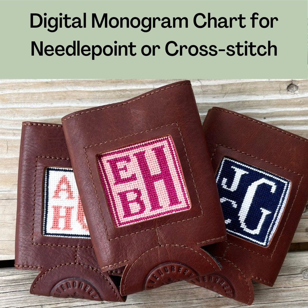 Stacked Monograms for Needlepoint, Cross-stitch-digital Stitch Chart ...