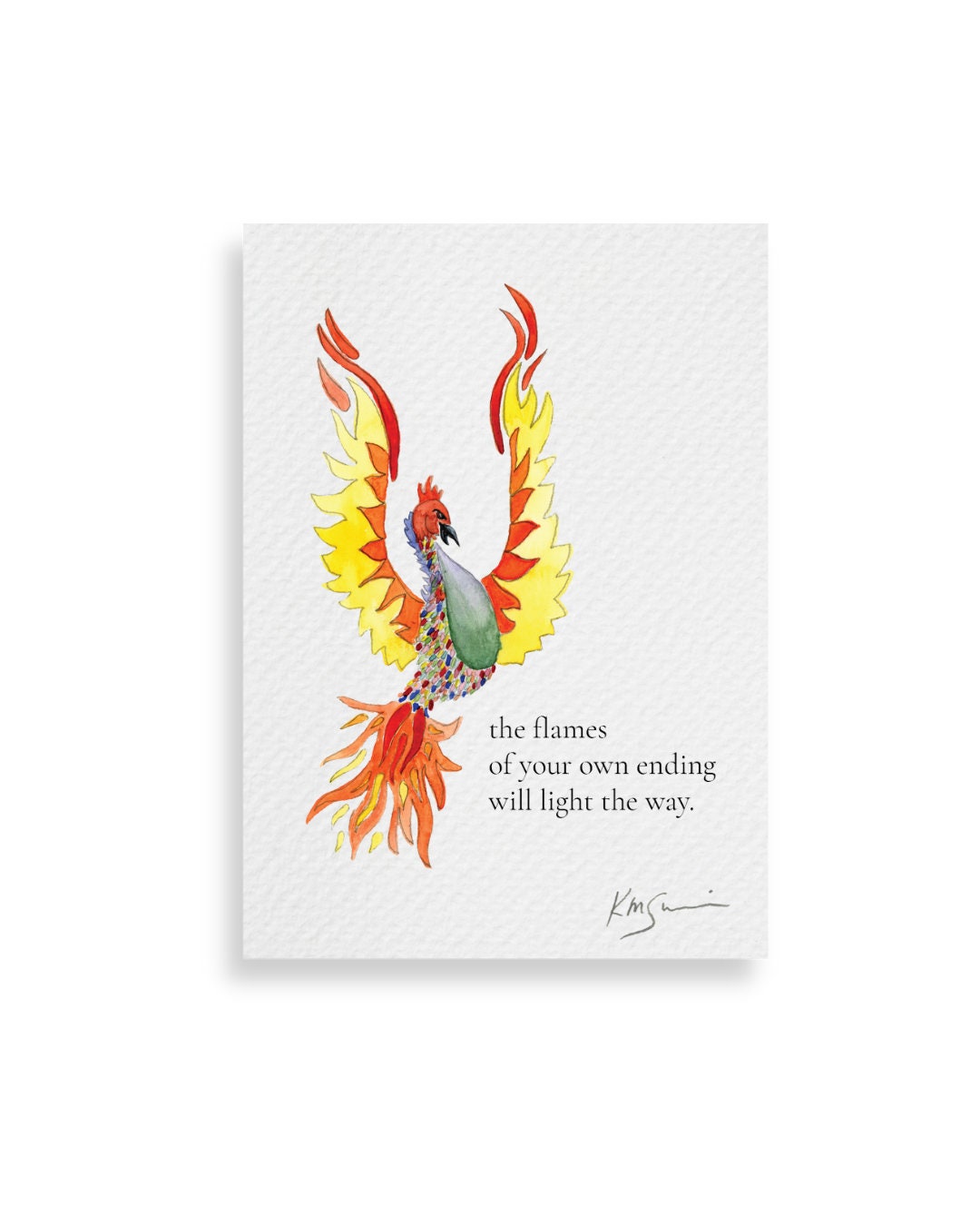 Phoenix Rising Painting Phoenix Watercolor Poem Motivational Art ...