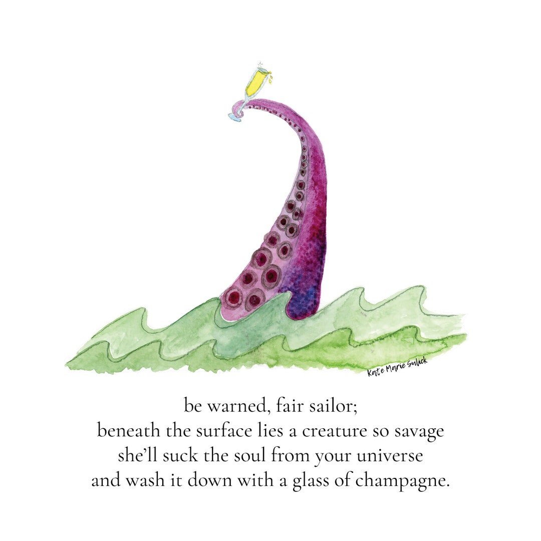 Framable Octopus Illustration Ursula Art Print Queen Art Watercolor ...