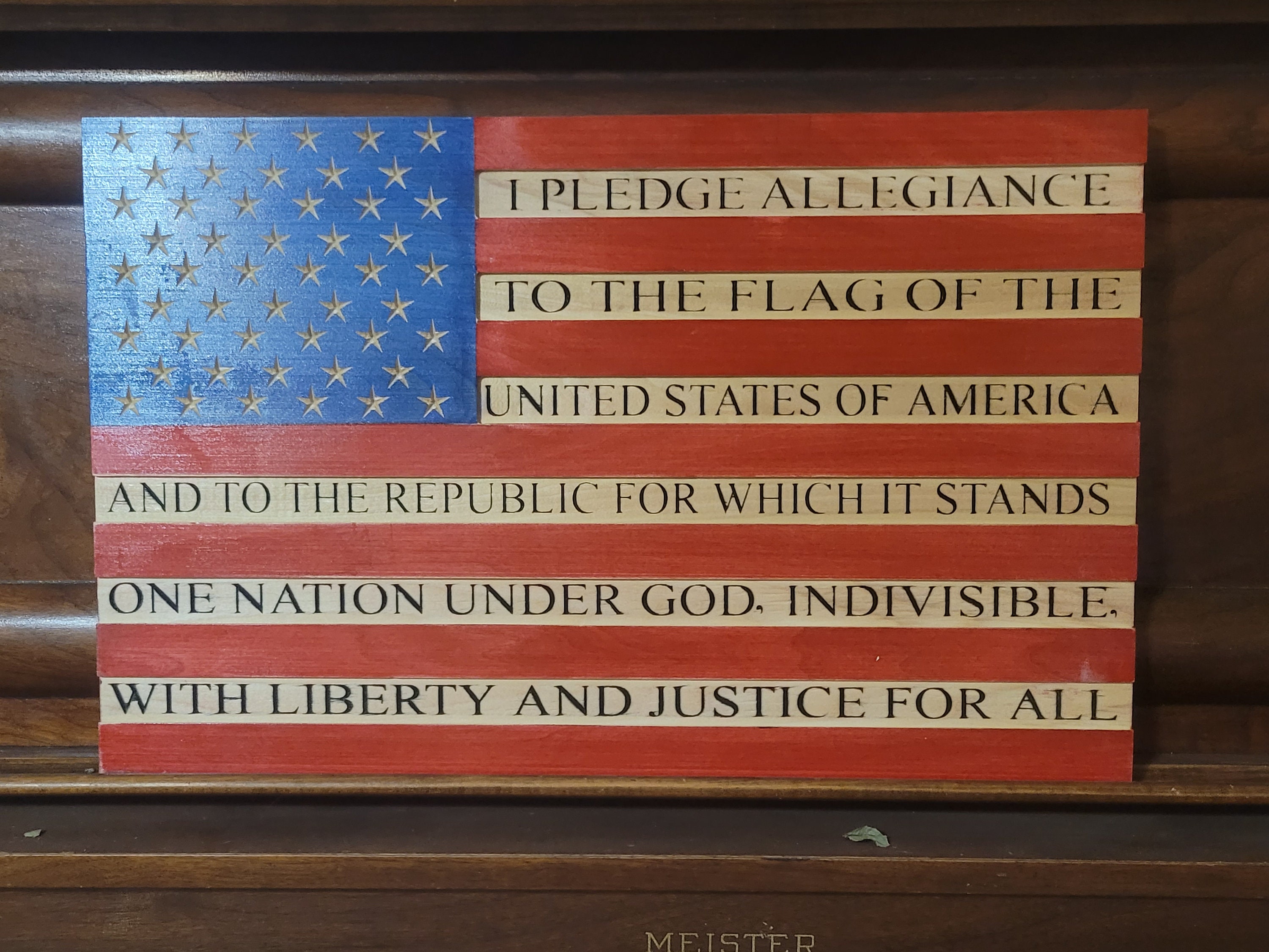 United States Flag With Pledge of Allegiance - Etsy