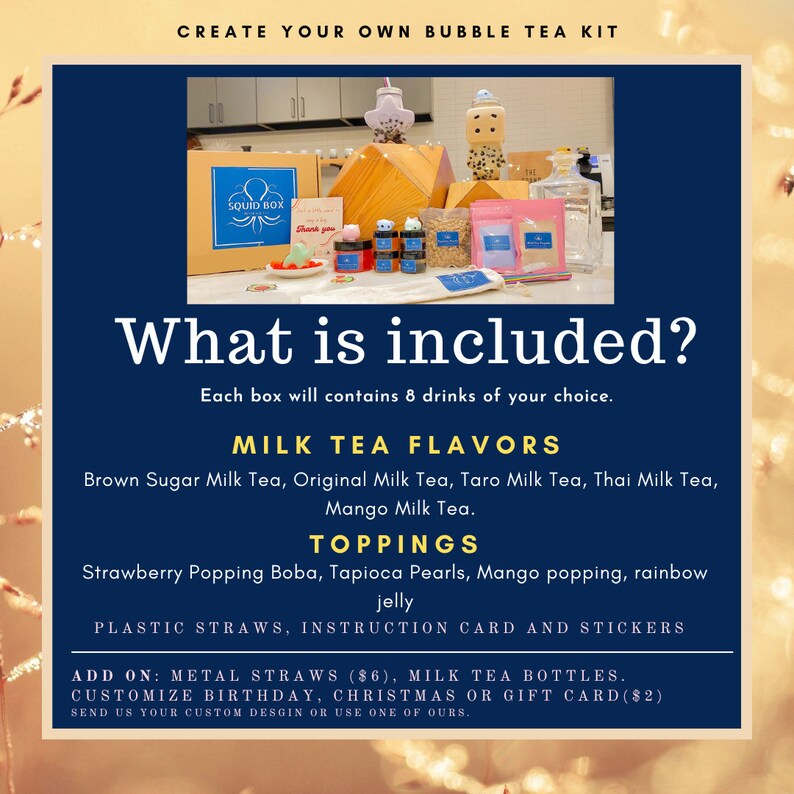 Bubble Tea Kit Brown Sugar, Mango, Original, Taro, Thai Milk Tea. Boba ...