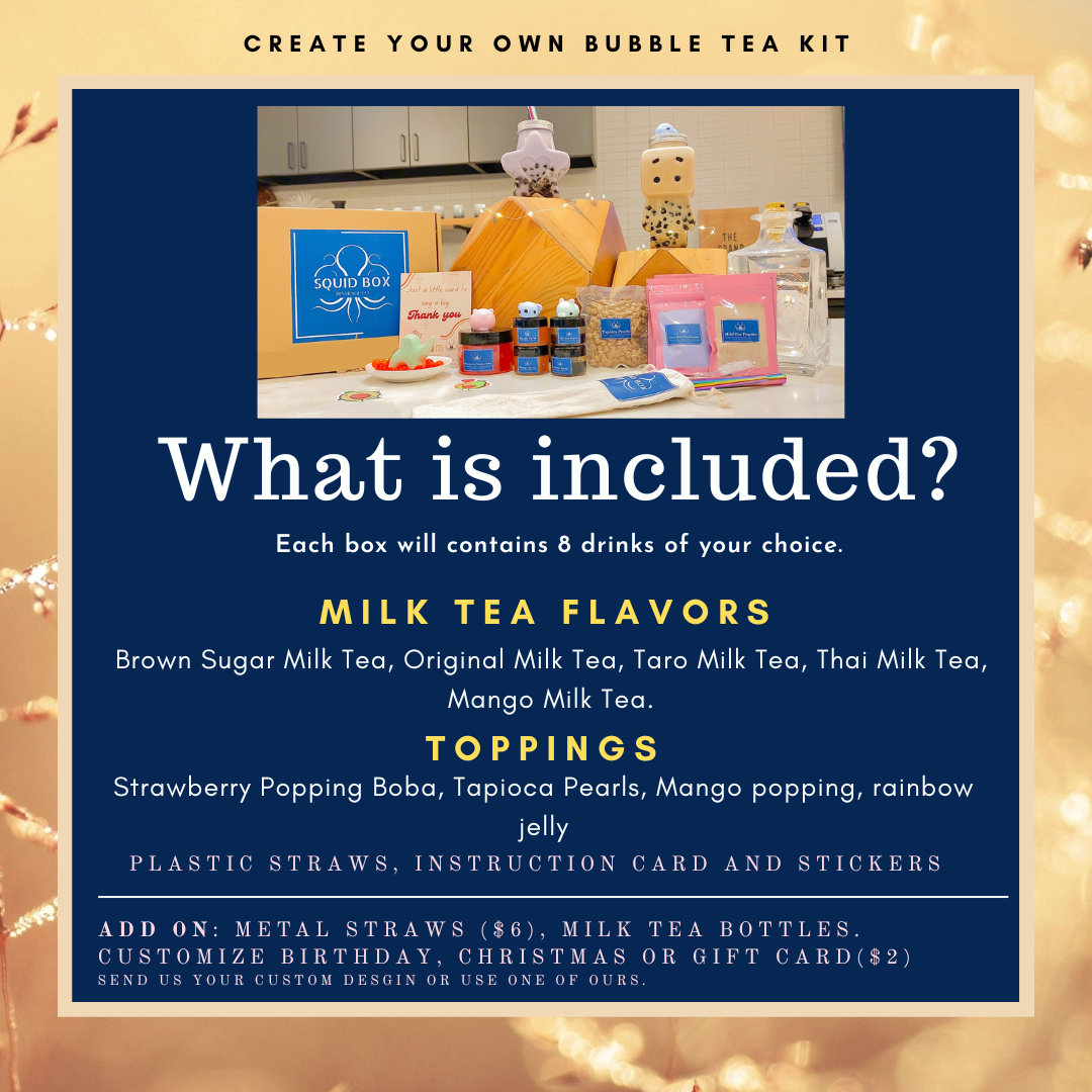 Bubble Tea Kit Brown Sugar, Mango, Original, Taro, Thai Milk Tea. Boba ...
