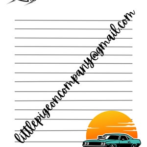 PRINTABLE, Car Theme, Stationery Paper, Set of 4, Digital Download - Etsy