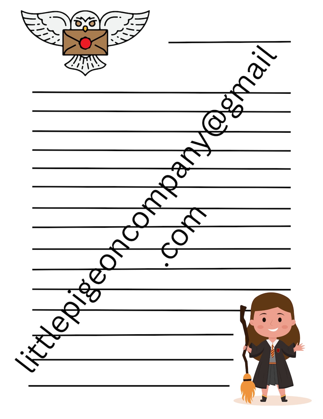 Magic Wizard Printable Stationery Paper Lined - Etsy
