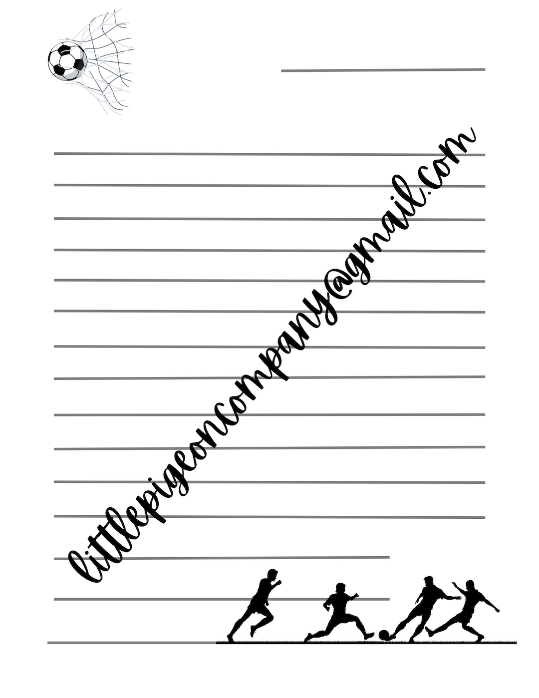 PRINTABLE Soccer Stationery Paper, Set of 5 - Etsy