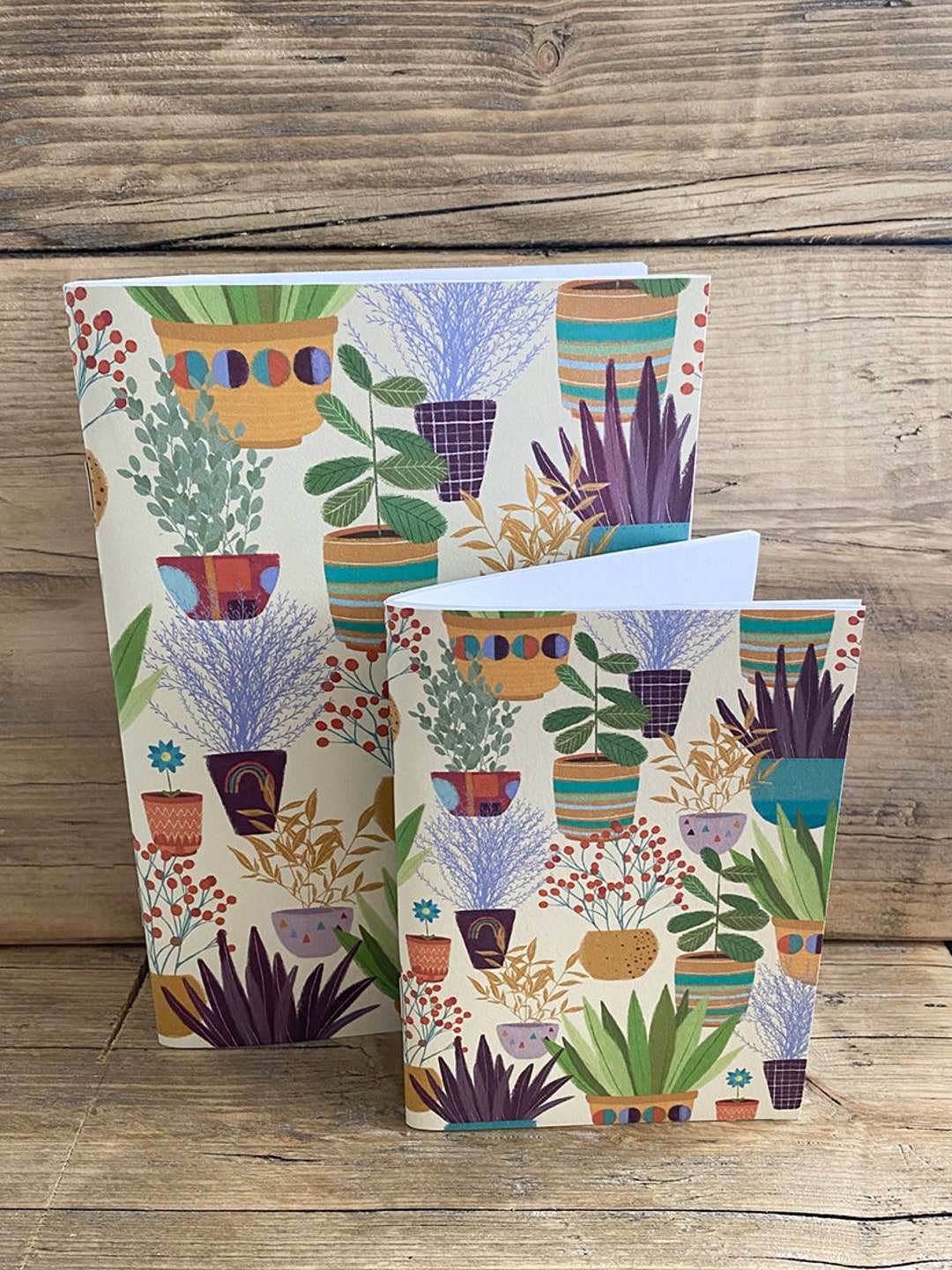 Plants Notebook, Plant Pots Notebook, Plants, Bright Notebook, Notebook ...
