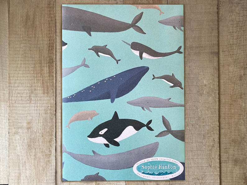 Whale Gift-wrap, Wrapping Paper, Whale Wrapping Paper, Whales, 100% ...