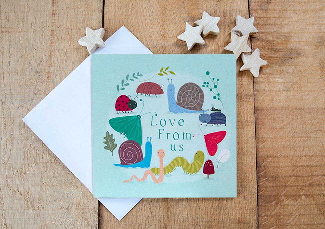 Happy Birthday Greeting Card, Birthday Card, Bugs, Snails, Moths, 100% ...