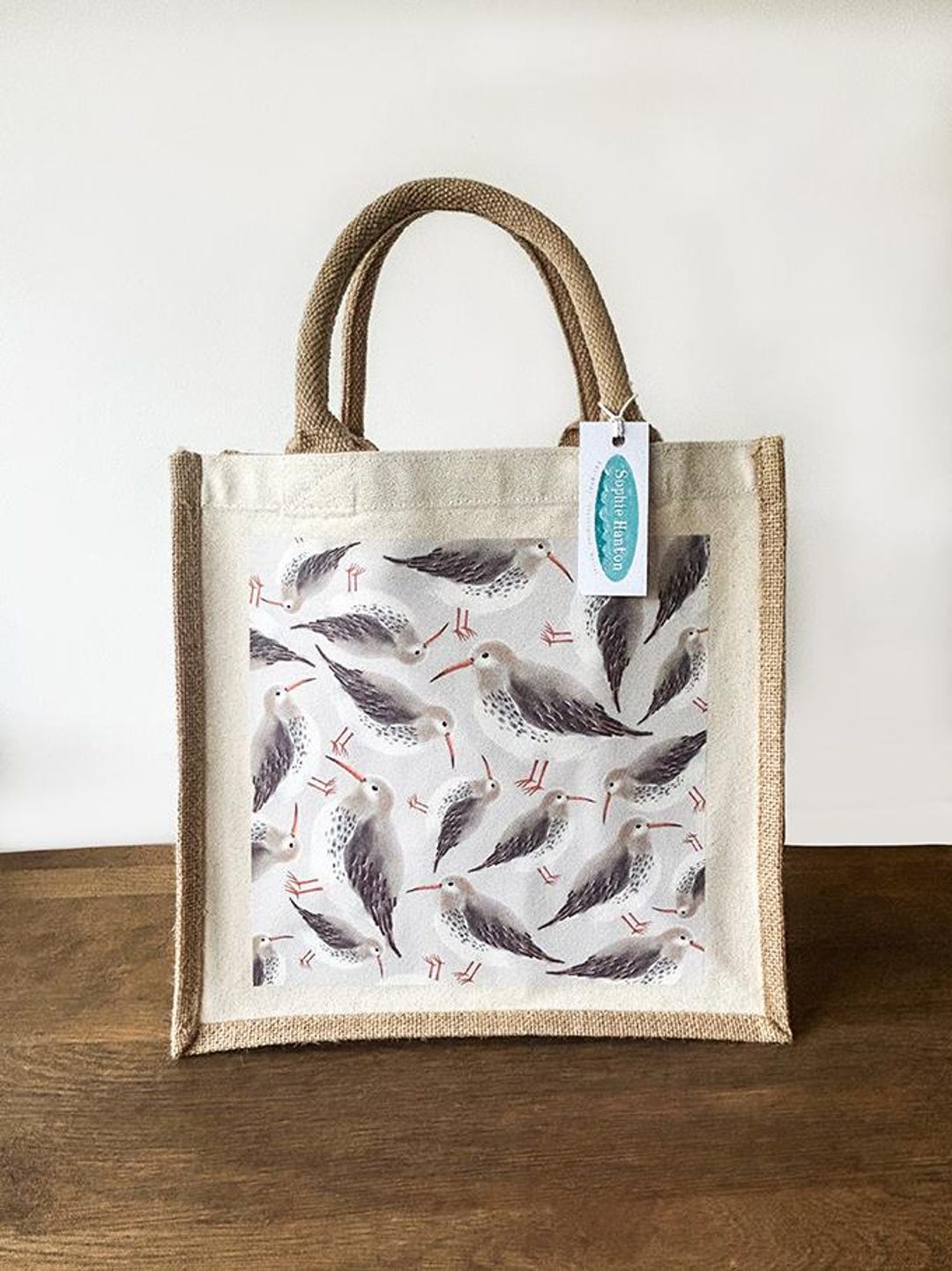 Sandpiper Bird Jute Bag, Bird, Jute Bag, Bird Gift, Shopper Bag, Beach ...
