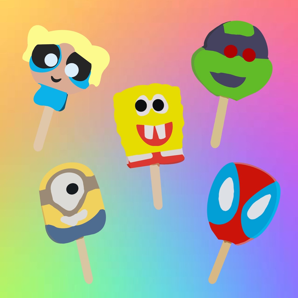 Character Popsicle Clipart Package | PNG | Removed Backgound ...