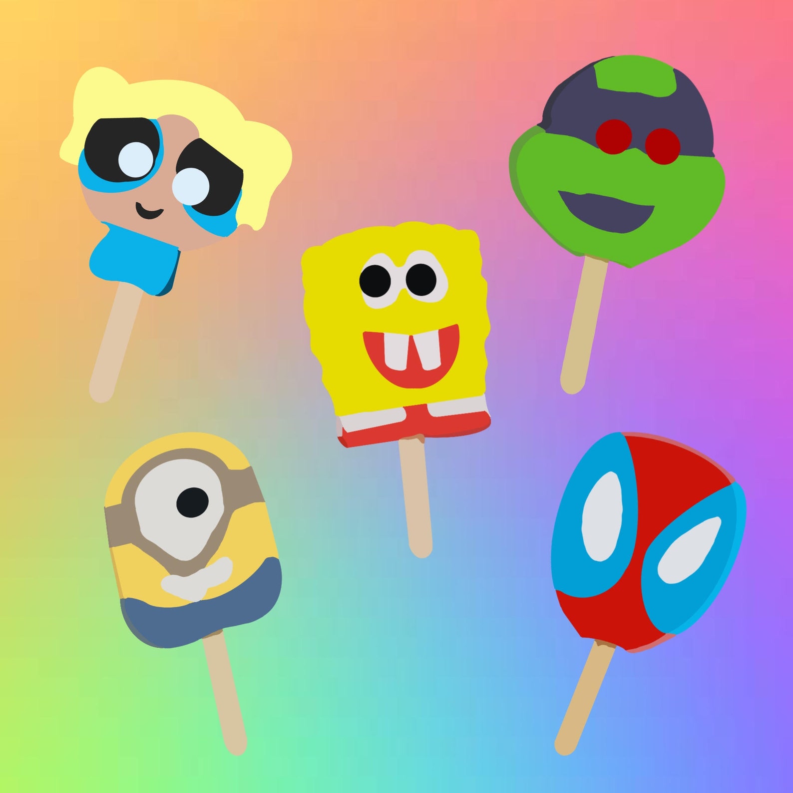 Character Popsicle Clipart Package | PNG | Removed Backgound ...