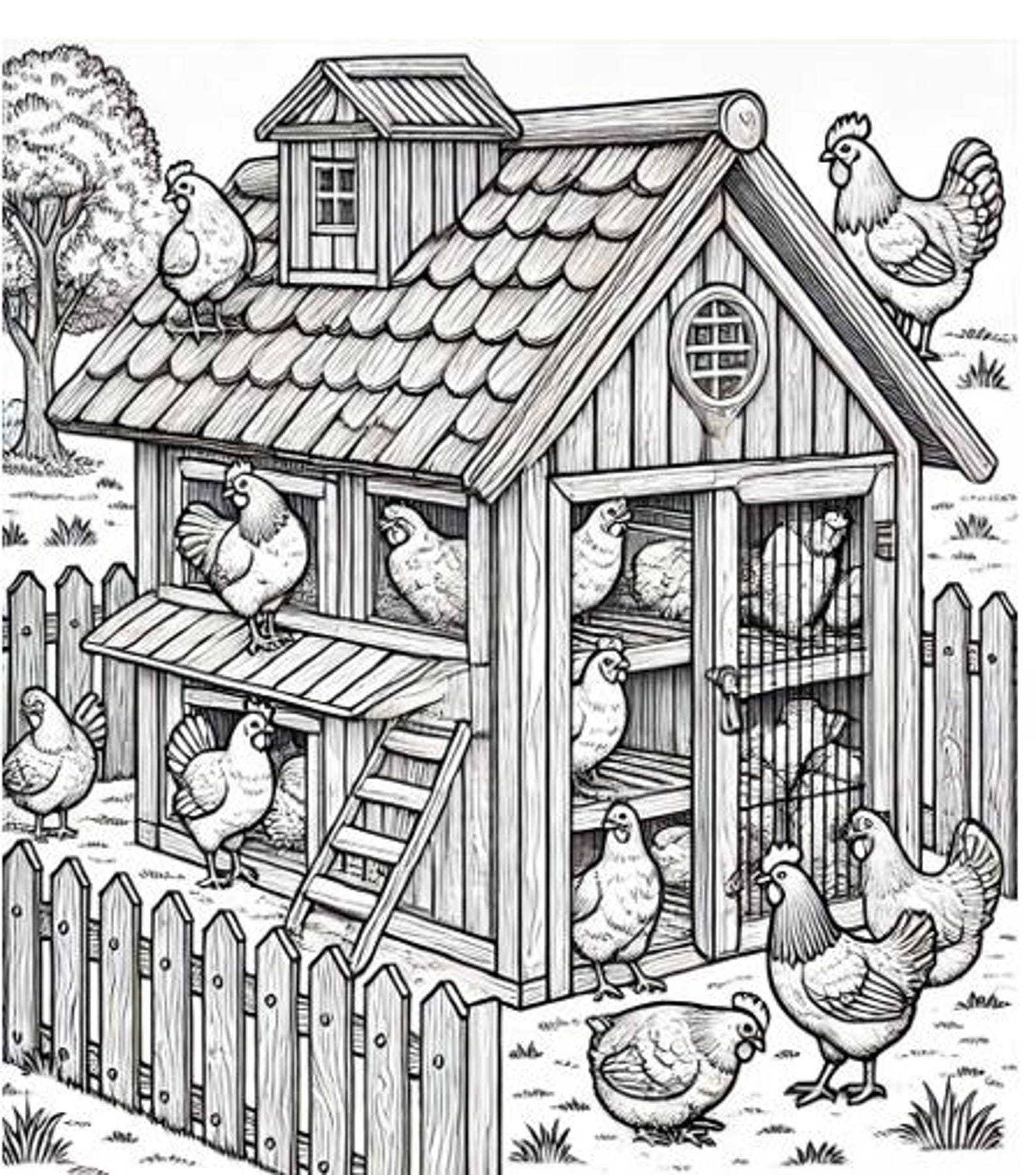 Farmyard Fun: Printable Coloring Pages Bundle for Kids - 10 Playful ...