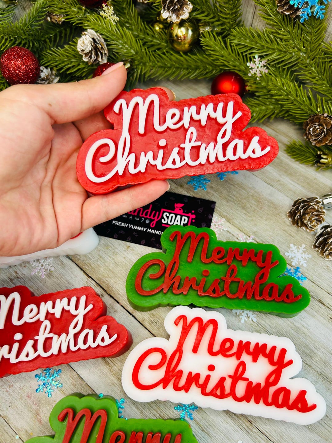 Merry Christmas Shape Soap - Etsy