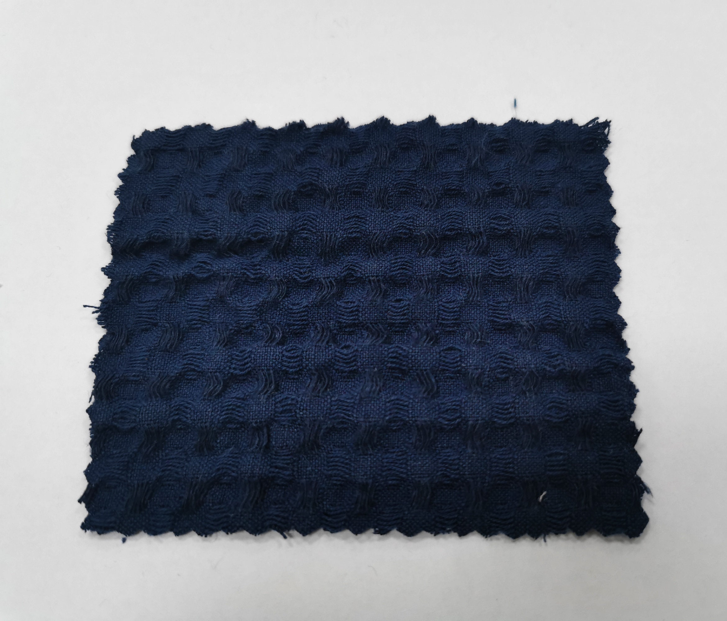 94 Extra WIDE WAFFLE Linen Blend Fabric in Navy Blue - Etsy