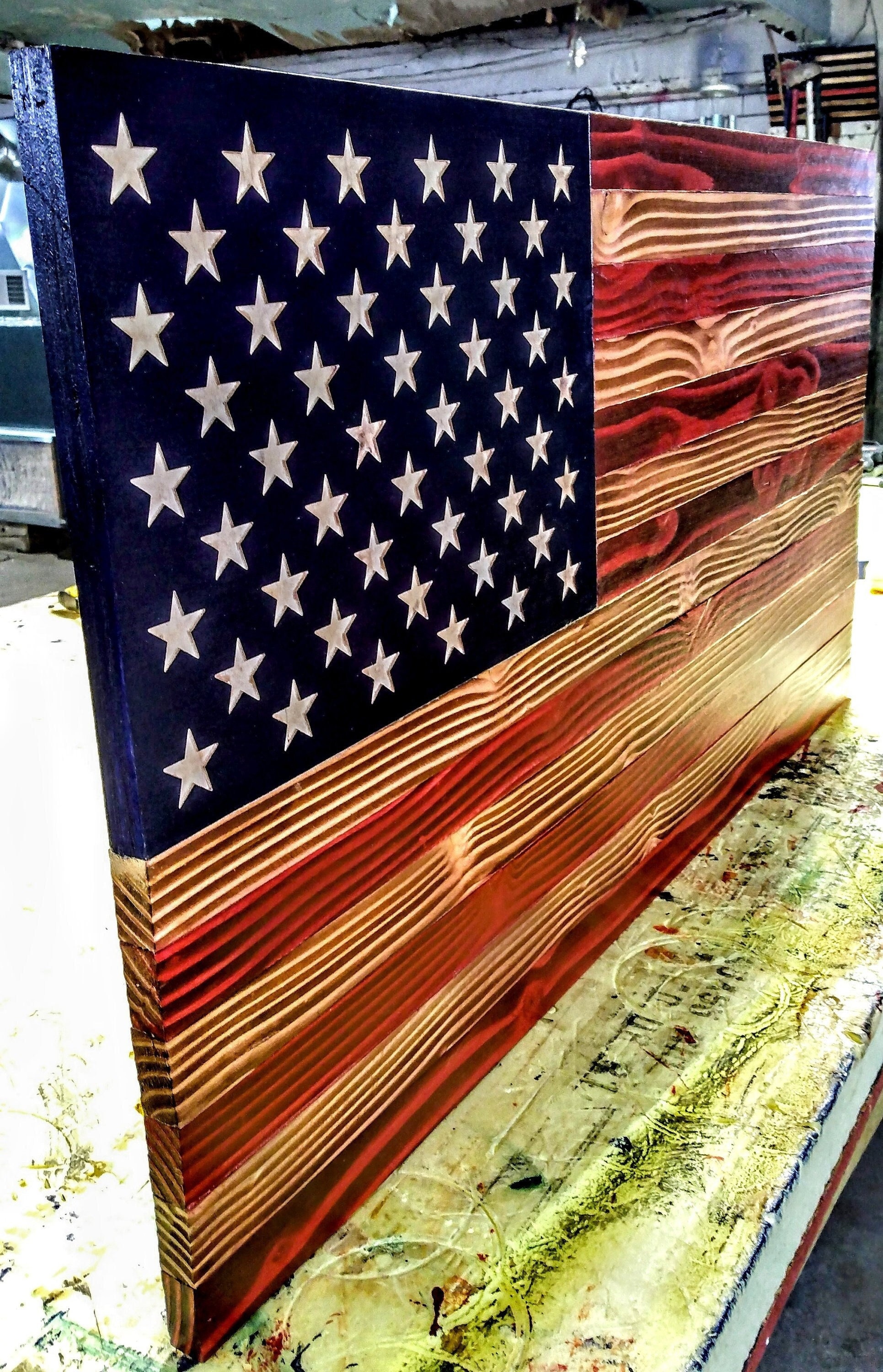 American Flag Wood Wall Art