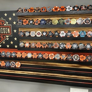 Harley Davidson Poker Chip Holder and Challenge Coin Display - Etsy