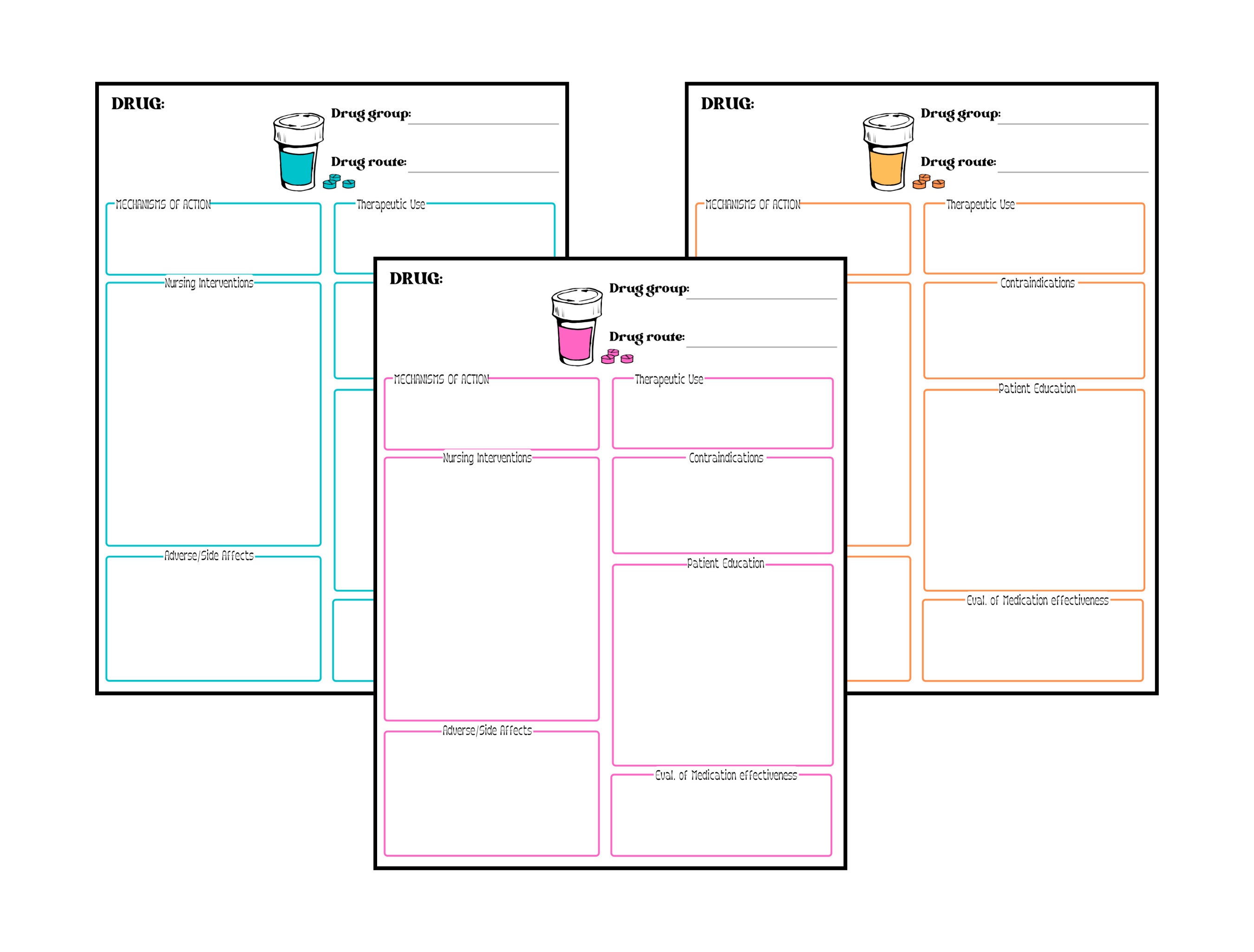Pharmacology Drug Flash Cards Digital Download | Nursing School | Note ...